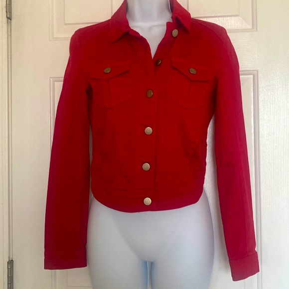Tinseltown | Jackets & Coats | Red Denim Jacket | Poshmark